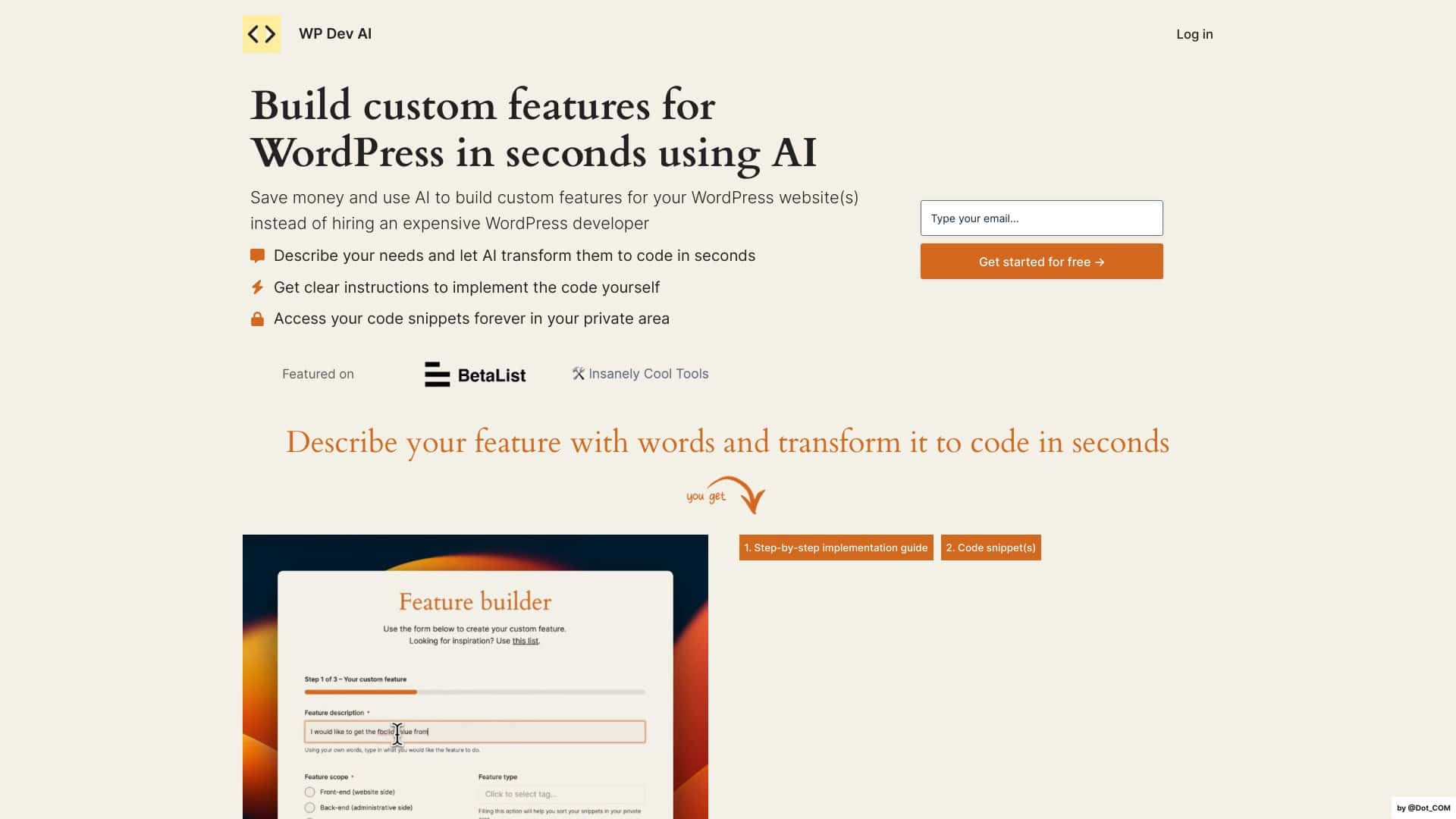 WP Dev AI | Build Custom WordPress Features Easily | Futureen