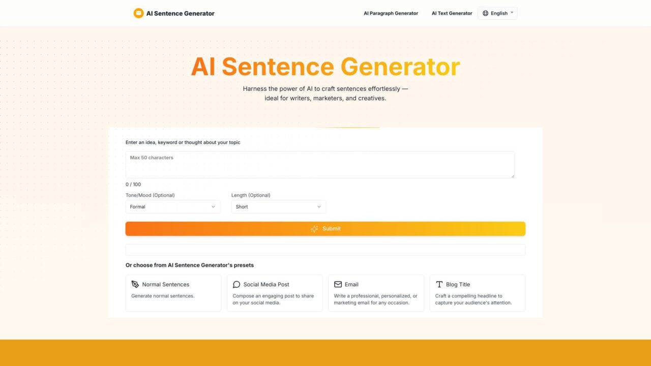 AI Sentence Generator | Improve Your Writing with Smart Sentences | Futureen