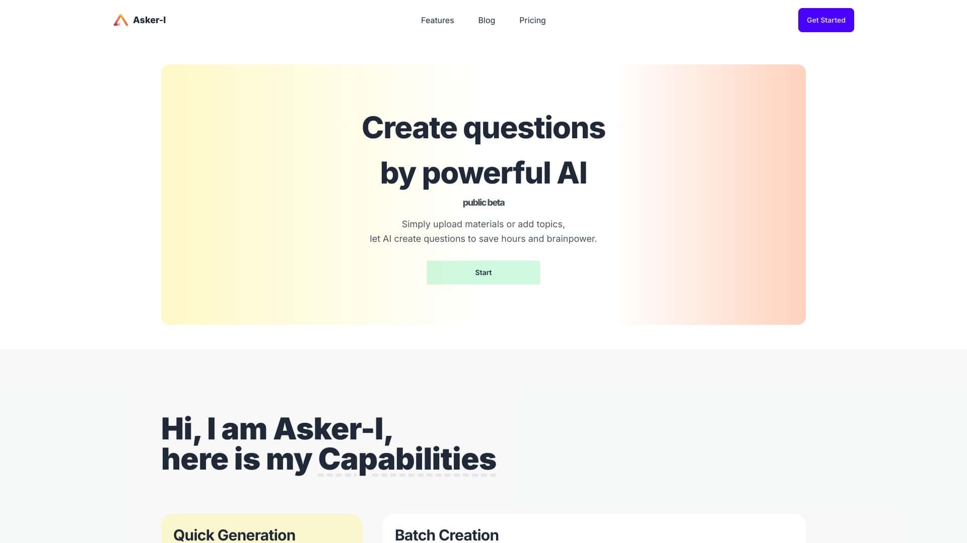 Asker-I | Revolutionize Question Generation with AI | Futureen