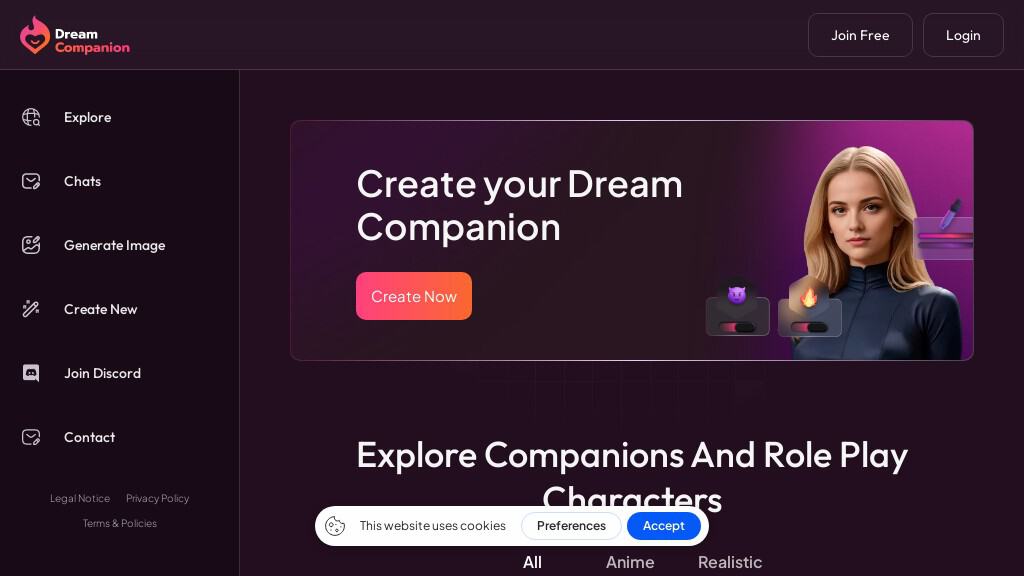 Dream Companion | Engage in Customizable NSFW Chats | Futureen