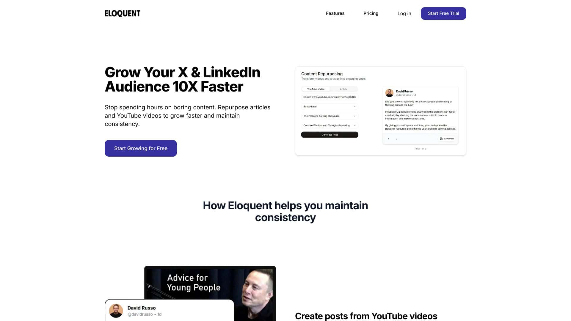 Eloquent | Boost Your LinkedIn Growth 10X with AI | Futureen