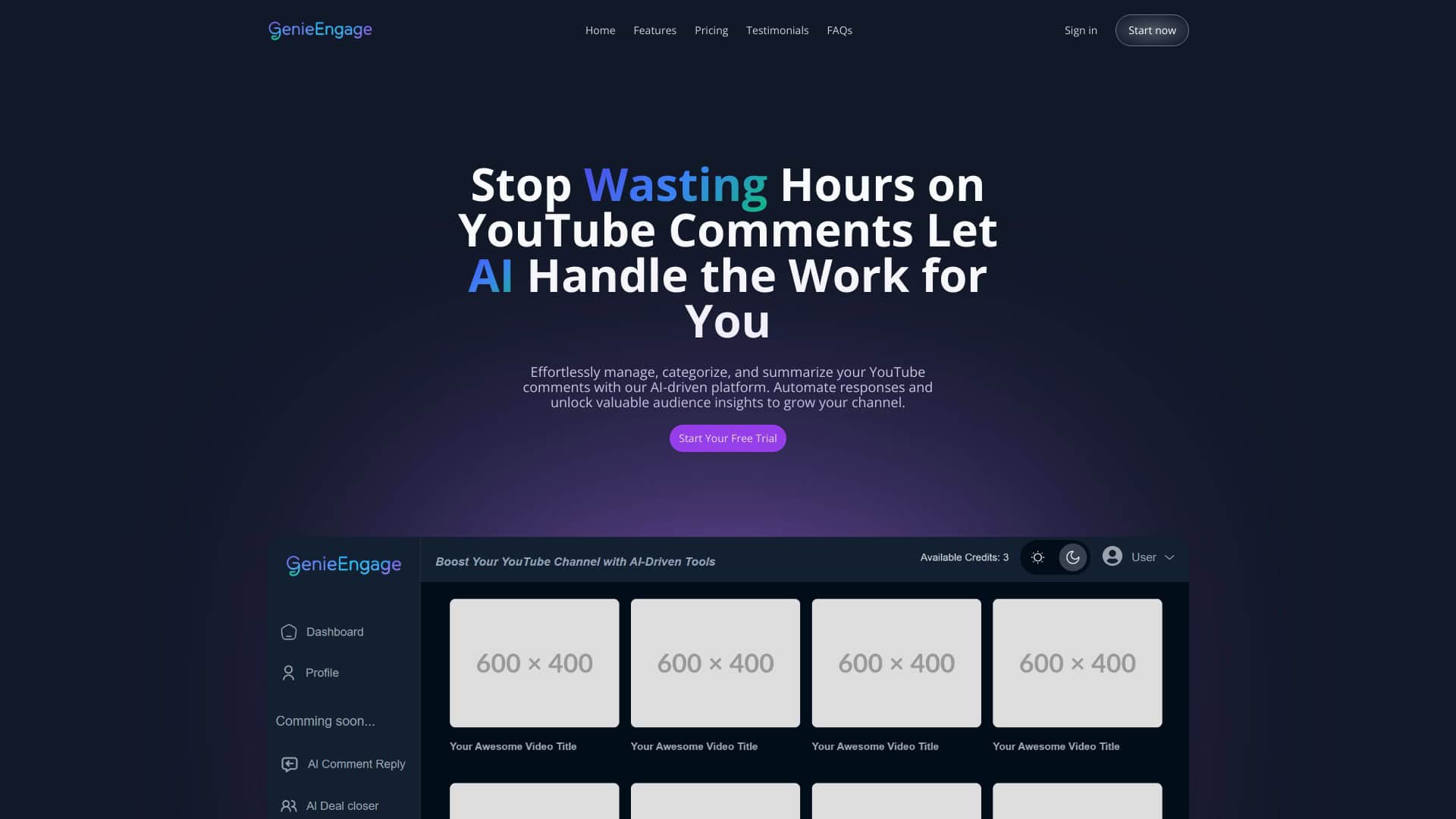 Genie Engage | Transform Your YouTube Comment Management | Futureen