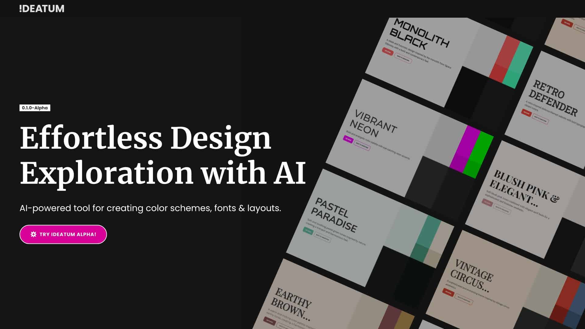 Ideatum.ai | Create Color & Font Combinations Easily | Futureen
