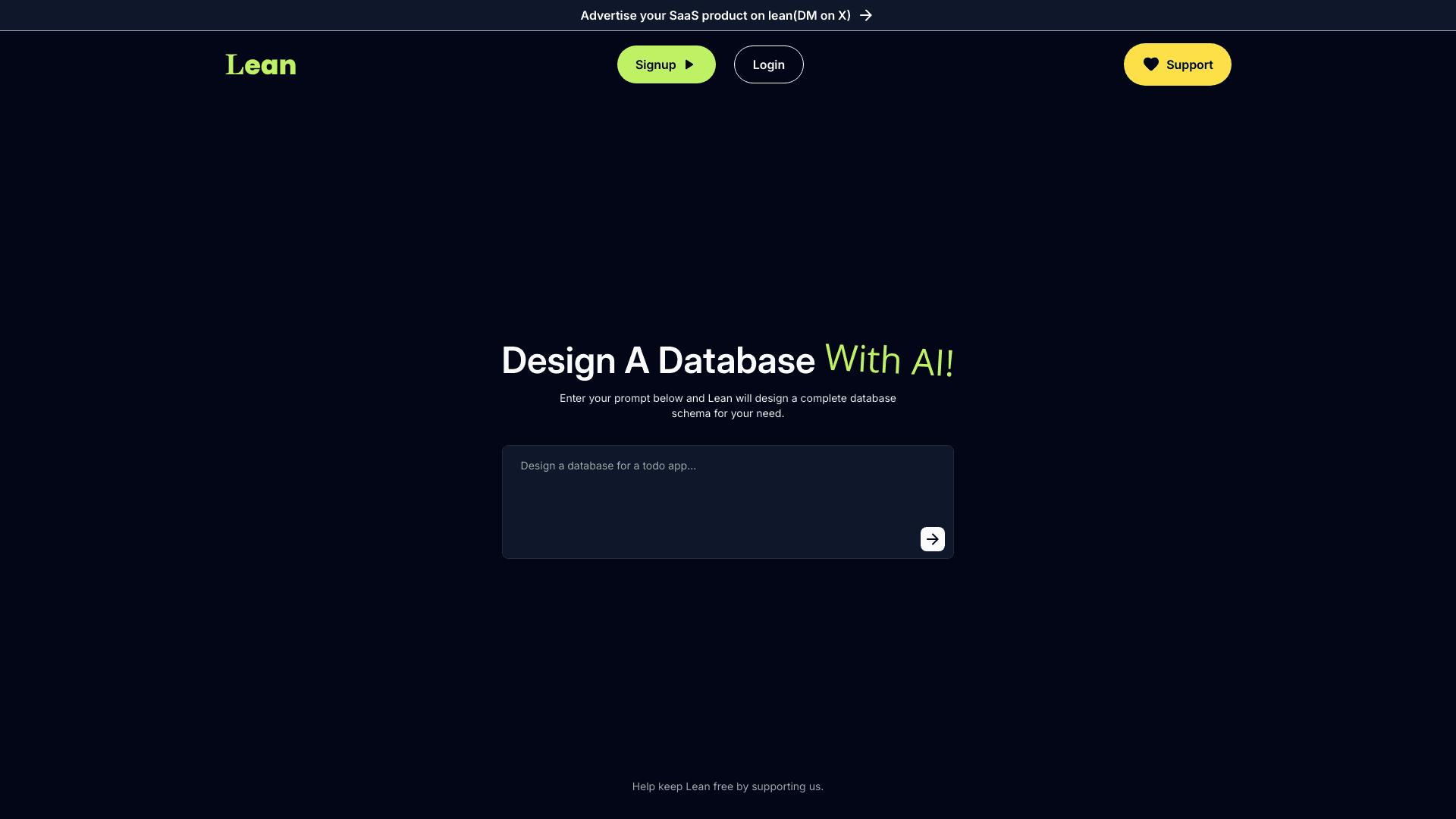 Lean | Create Custom Database Schemas with AI | Futureen