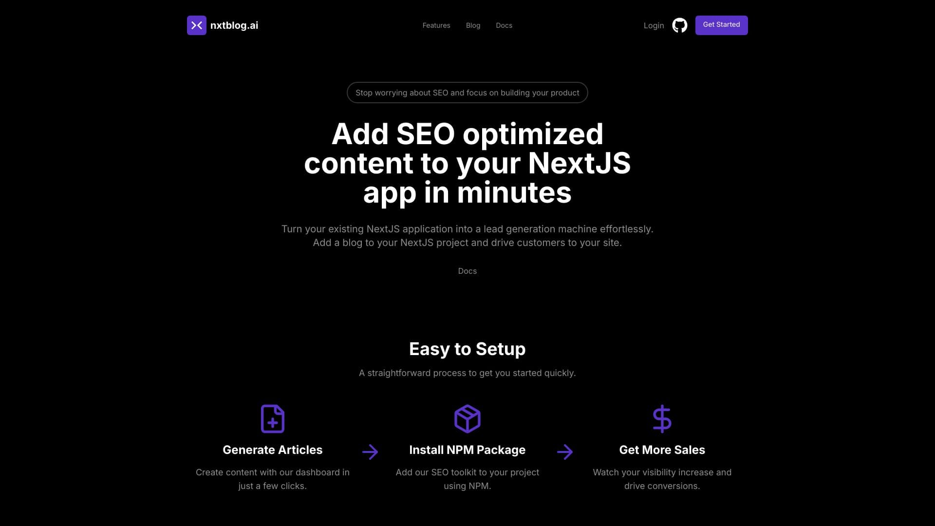 Nxtblog.ai | Simplify SEO Content Creation for NextJS Developers | Futureen