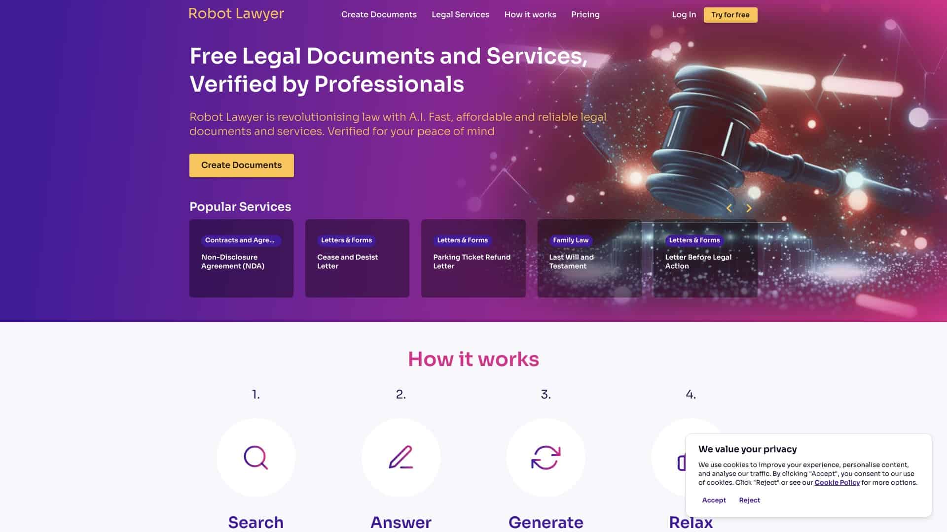 Robot Lawyer | Simplify Legal Tasks with Document Creation | Futureen