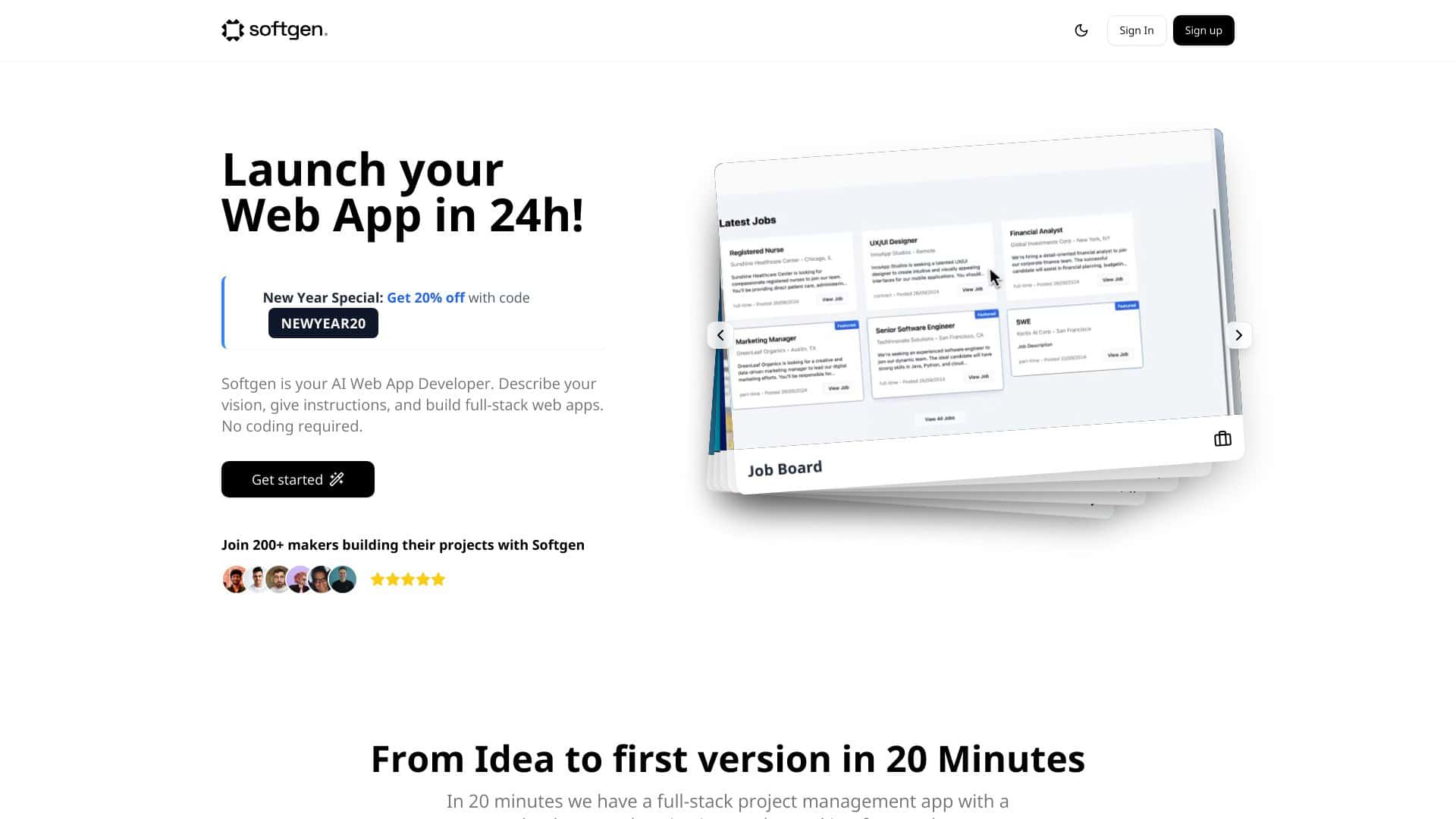 Softgen | Create Full-Stack Web Apps in Minutes | Futureen
