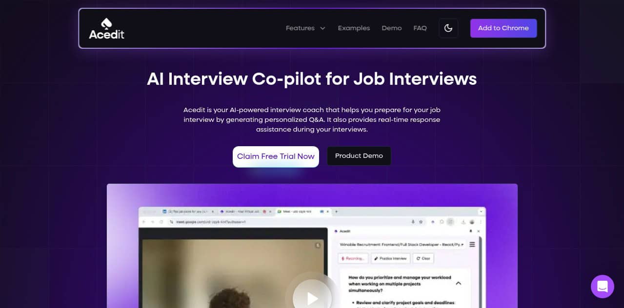 Acedit | Boost Interview Skills Using Live AI Aid | Futureen