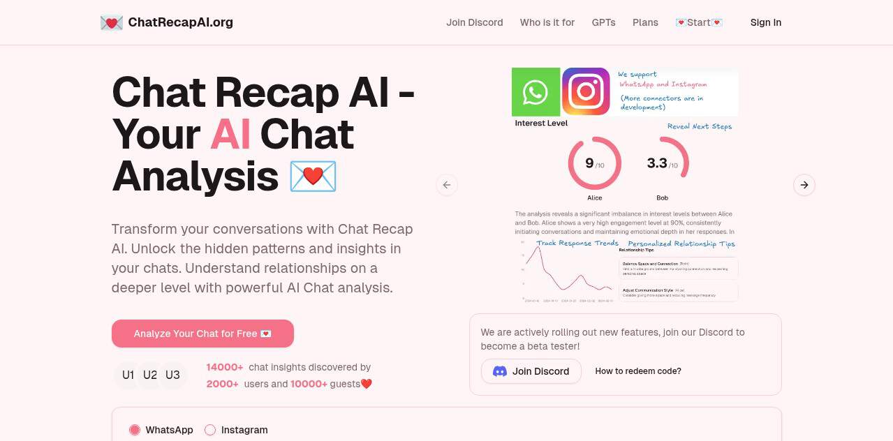 Chat Recap AI | Uncover Relationship Insights & Analyze Chats | Futureen