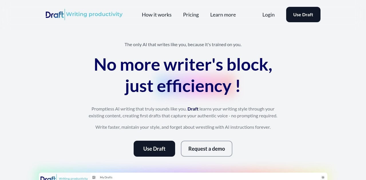 Draft.so Writing | Beat writer's block & craft content fast | Futureen
