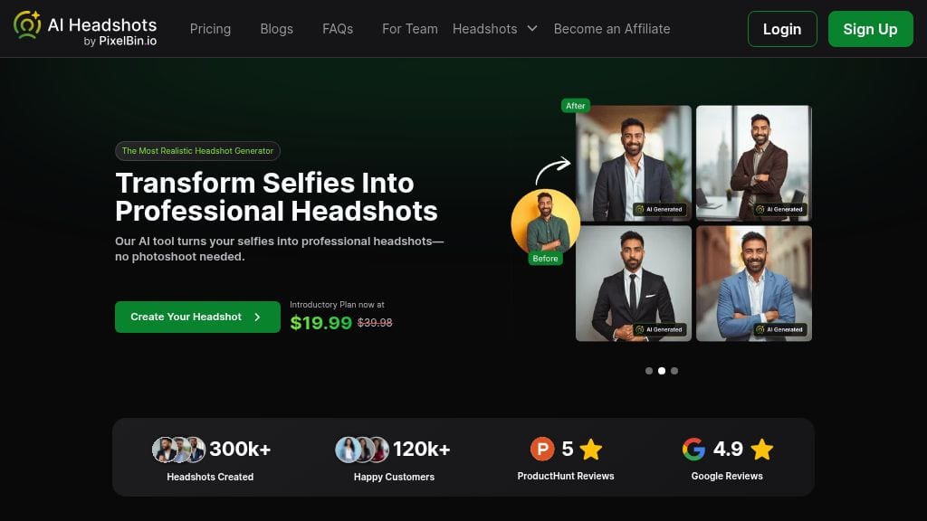 Pixelbin AI Headshot Generator | Turn Selfies into Pro Headshots | Futureen