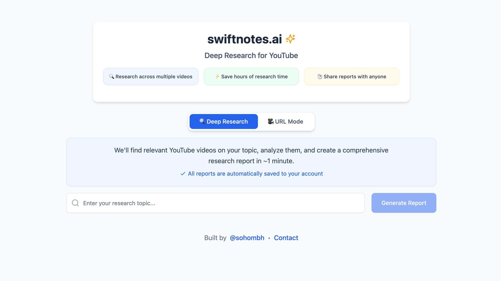 Swiftnotes.ai | YouTube Video Notes & Summaries | Futureen