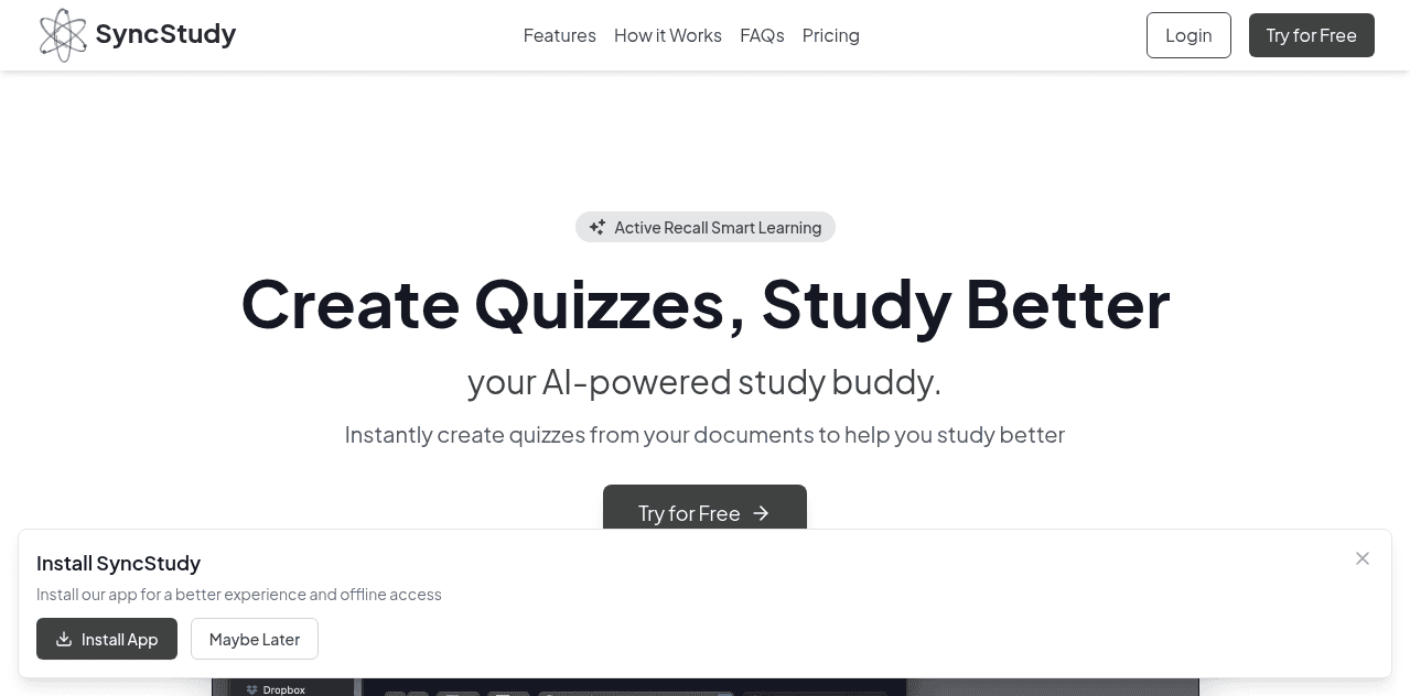 SyncStudy | Boost Your Study Sessions with AI-Quizzes | Futureen
