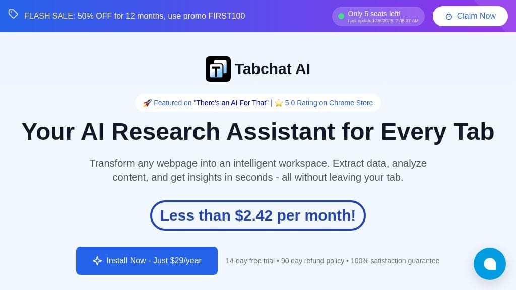 Tabchat AI | Your AI Tab Research Assistant | Futureen