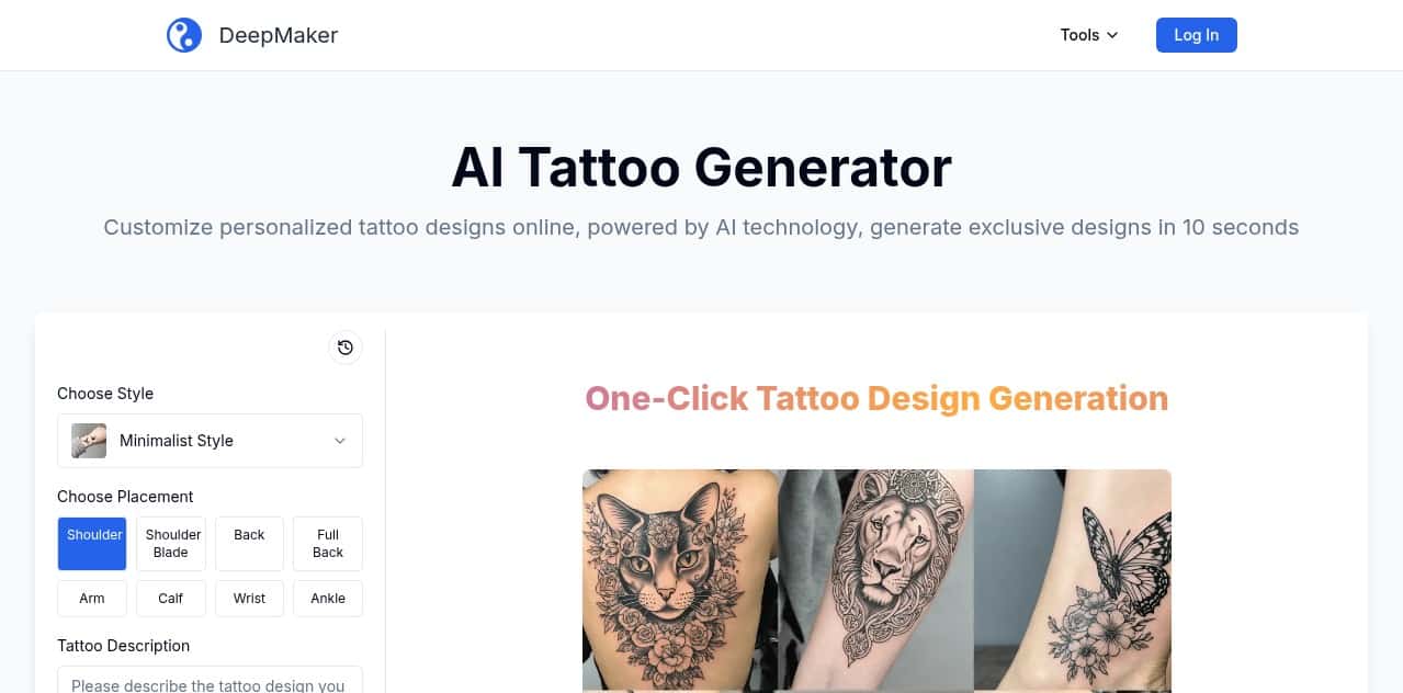 DeepMaker | AI Tattoo Generator: Quick Custom Designs | Futureen