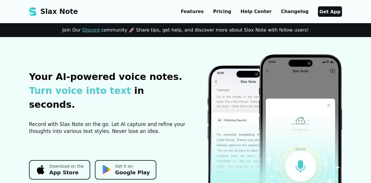 Slax Note | Convert Voice to Polished Text Quickly | Futureen