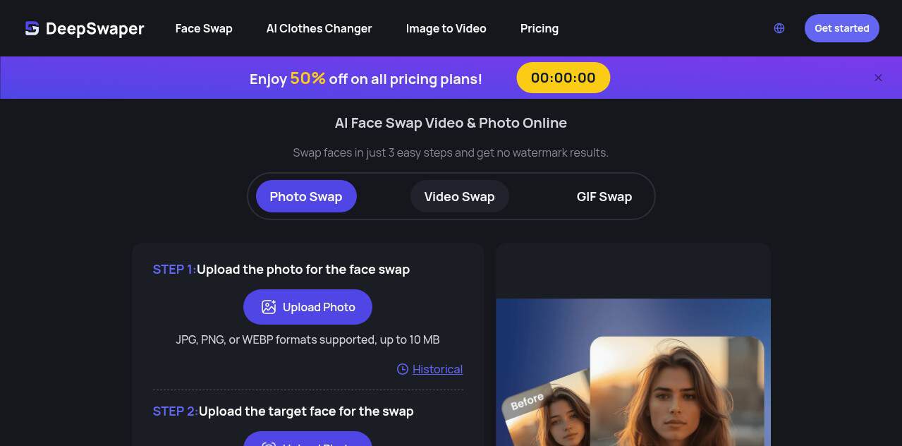 DeepSwaper AI | Easy Face Swaps | Futureen